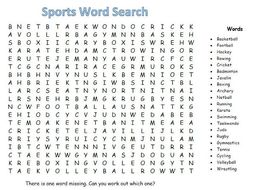 Sports Word Search | Teaching Resources