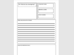Planning a practical investigation template | Teaching Resources