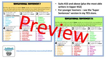Complex Sentence Writing Ambitious Vocabulary | Teaching Resources