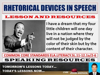 RHETORICAL DEVICES IN A SPEECH BUNDLE | Teaching Resources