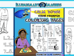 Calm Down Coloring Pages-Visuals for OLDER Students! | Teaching Resources