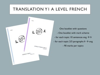French A level translation booklets | Teaching Resources