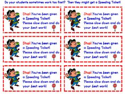 Slow Down Cards | Teaching Resources