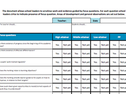 Book scrutiny / Book proforma document | Teaching Resources