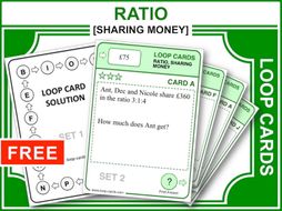 Ratio: Sharing Money (Loop Cards) | Teaching Resources