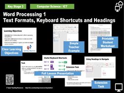 Word Processing Essentials 1 - Text Formats, Keyboard Shortcuts ...