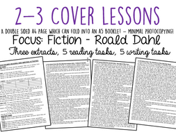 Cover Lessons: 3 Roald Dahl Extracts + Reading/Writing Activities ...