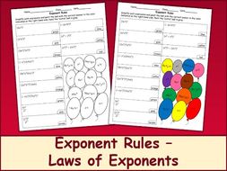 Exponent Rules - Laws of Exponents Color by Number | Teaching Resources