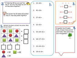 Year 2 Addition Mix Worksheets: number sentences, word problems ...