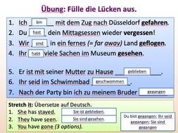 PPT German: Das Perfekt/The Perfect Tense | Teaching Resources