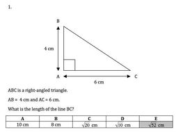 Maths KS3 and KS4 GCSE Pythagoras and trigonometry in right-angled triangles. Huge bundle ...
