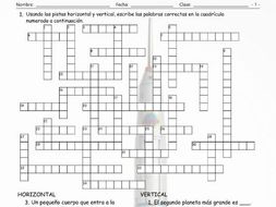 Space and Astronomy Spanish Crossword Puzzle | Teaching Resources