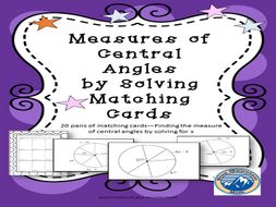 Measures of Central Angles by Solving Matching Card Set | Teaching ...