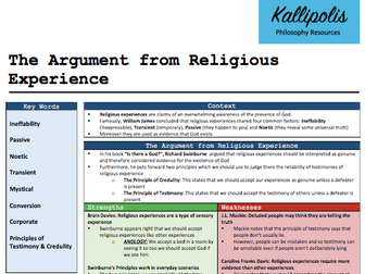 OCR Religious Studies KS5 Knowledge Organisers - Unit 1 Philosophy of ...