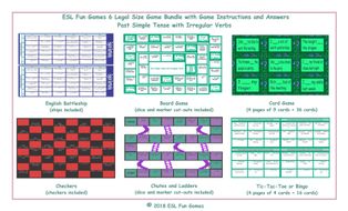 Past Simple Tense with Irregular Verbs 6 English Legal Text Game Bundle ...