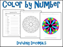 Dividing Decimals Color by Number | Teaching Resources