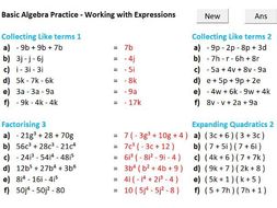 Manipulating Expressions - question and answer generator | Teaching ...
