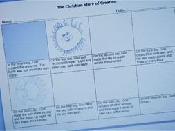 Christian Creation Storyboard - Differentiated | Teaching Resources
