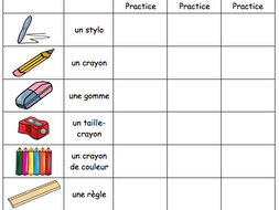 French Classroom Vocabulary : Revision Worksheet | Teaching Resources