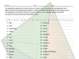 Colors and Shapes Decoder Box Spanish Worksheet | Teaching Resources