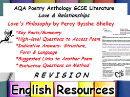 Love's Philosophy Revision by Englbee_Resources | Teaching Resources