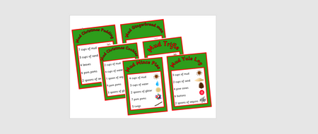 Big set of Christmas Mud Kitchen Recipe cards EYFS counting and maths ...