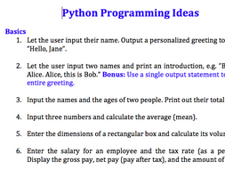 64 Python Programming Exercise Ideas (beginners To Advanced) | Teaching