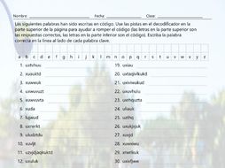 Verbs Start A, B, C End AR 1 Decoder Box Spanish Worksheet | Teaching ...