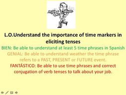 Time phrases in Spanish and tenses | Teaching Resources