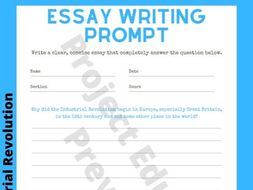 Industrial Revolution Writing Prompt | Teaching Resources