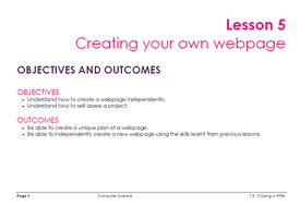Computer Science: Coding in HTML [L5] | Teaching Resources