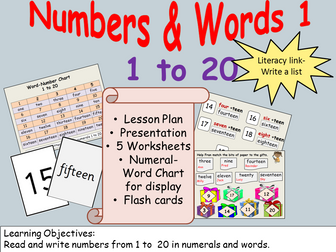 Numbers and Number Words, Lesson Plans, Presentations, Worksheets on ...