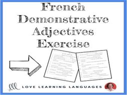 French Demonstrative Adjectives Worksheet or Quiz | Teaching Resources