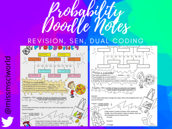 Maths Foundation GCSE AQA - Probability Doodle Notes | Teaching Resources