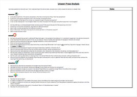 Analysing Unseen Prose (19th Century) GCSE | Teaching Resources