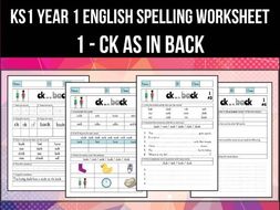 Spelling & Phonics Worksheet - k sound spelled CK by ...