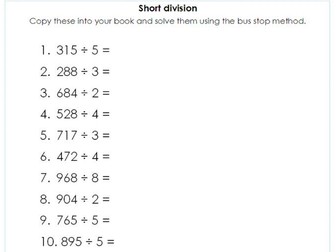 Year 5 / 6 Multiplication and Division differentiated worksheets (6 ...