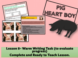 PIG HEART BOY YEAR 6 - LESSON 8 - WARM TASK TO EVALUATE PROGRESS ...