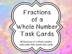 Fraction of a Whole Number Task Cards | Teaching Resources