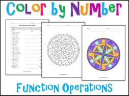 Function Operations Color by Number | Teaching Resources