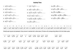 Simplifying square root expressions | Teaching Resources