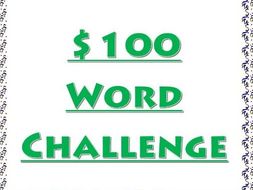 $100 Word Challenge Maths Fun Activity | Teaching Resources