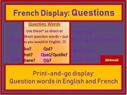 French display question words poster | Teaching Resources