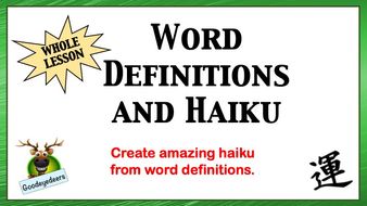 Vocabulary, Spelling and Haiku | Teaching Resources