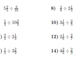 Division between fractions and mixed numbers worksheet (with solutions ...