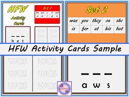 HFW Activity Cards | Teaching Resources