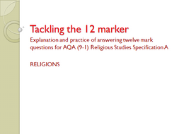 Tackling the Religion 12 marker - explanation /practice of answering 12 ...