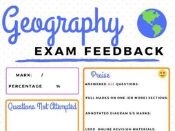 Whole-Class Geography Exam Feedback Sheet | Teaching Resources