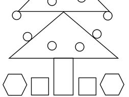 2D shape Santa and Christmas tree - 2 worksheets | Teaching Resources