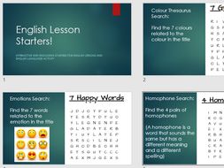 English Lesson Starters - Fun and Interactive | Teaching Resources